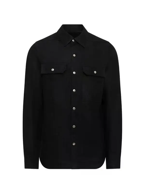 Rick Owens Fw26 Tower Outershirt In Ramie Moleskin