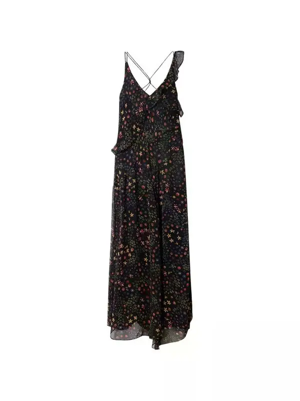 Isabel Marant Étoile Luxie Floral-print Ruffled Midi Dress - Black