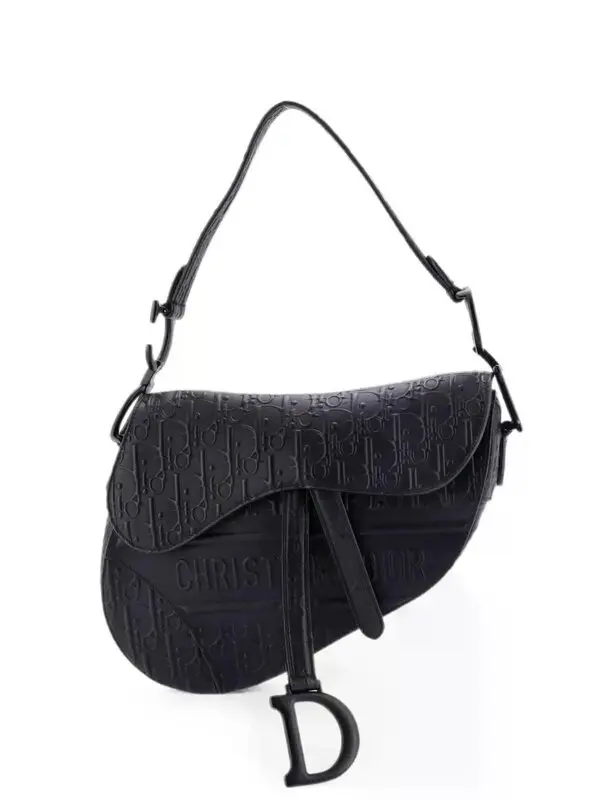 Dior Saddle Handbag Oblique Embossed Calfskin Medium Shoulder Bag