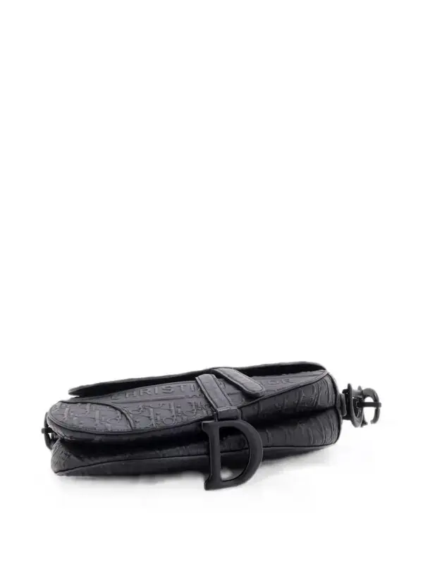 Dior Saddle Handbag Oblique Embossed Calfskin Medium Shoulder Bag