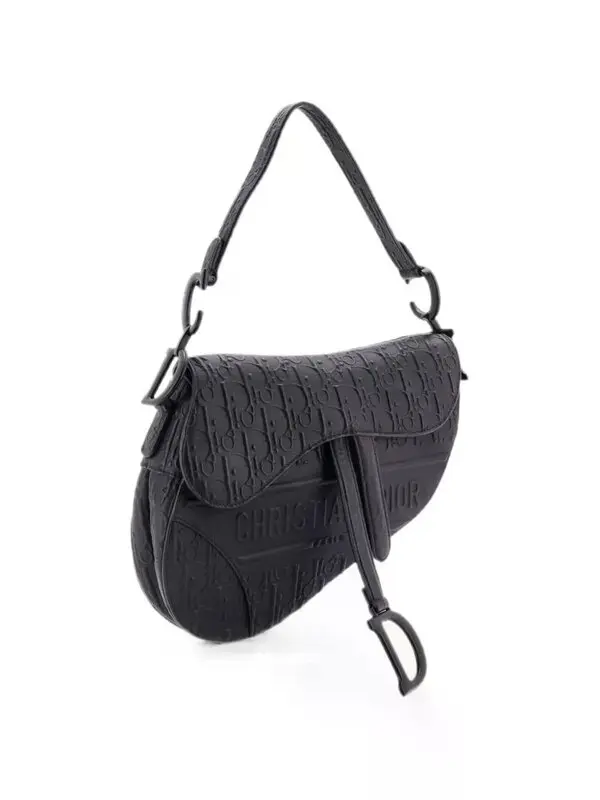 Dior Saddle Handbag Oblique Embossed Calfskin Medium Shoulder Bag