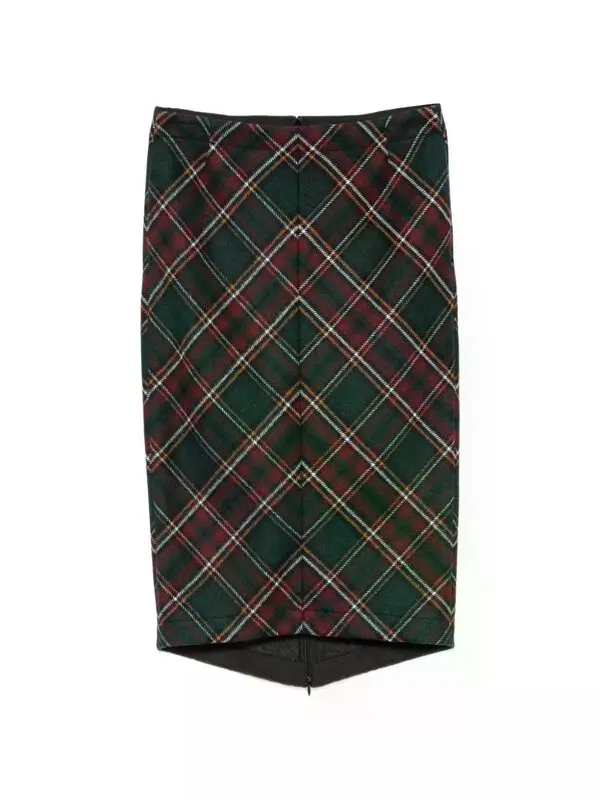 N°21 Tartan-pattern Midi Skirt