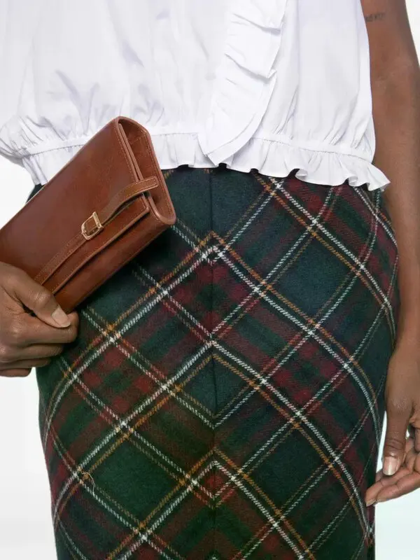 N°21 Tartan-pattern Midi Skirt