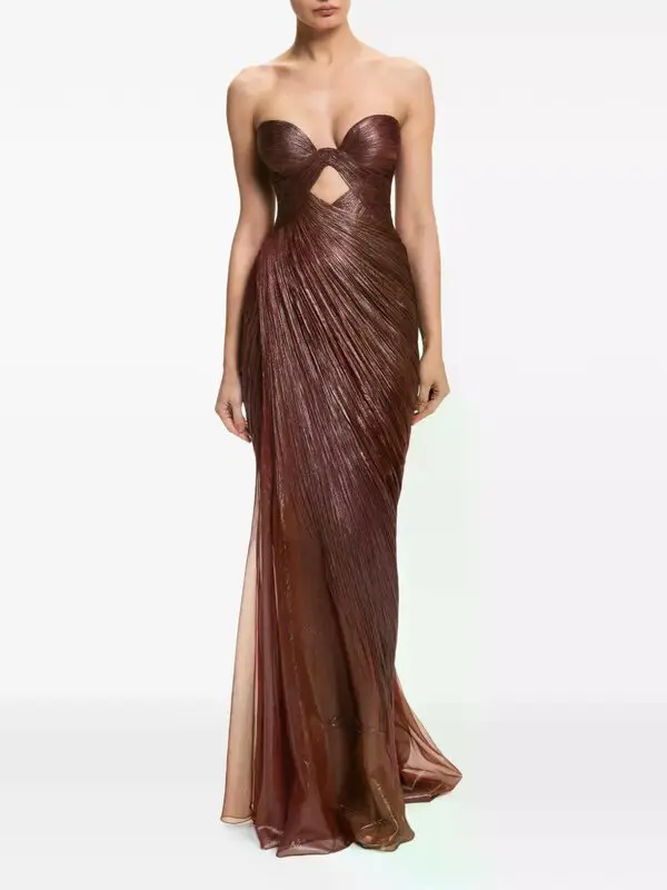 MARIA LUCIA HOHAN Zephyra Cut-out Maxi Dress - Brown