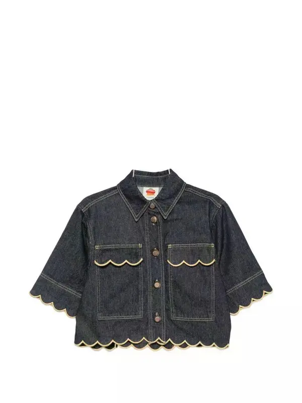 Farm Rio Scallop-edge Shirt - Blue