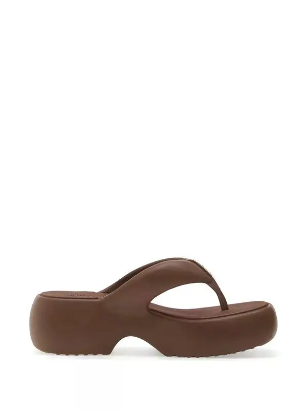 Melissa Fuzzy Platform Thong-strap Sandals - Brown