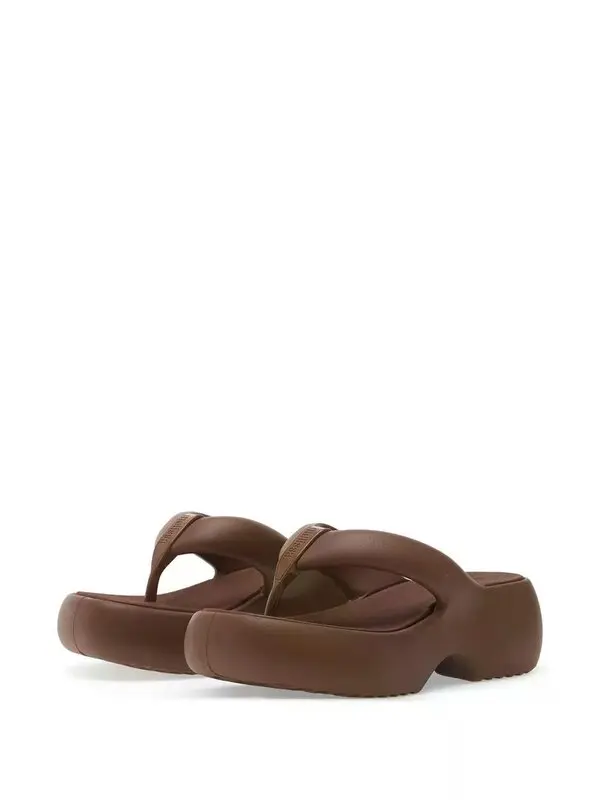 Melissa Fuzzy Platform Thong-strap Sandals - Brown