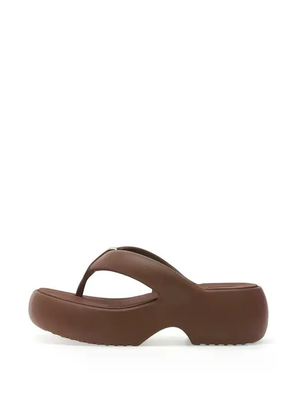 Melissa Fuzzy Platform Thong-strap Sandals - Brown