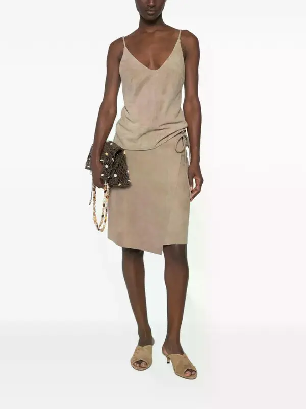 ST. AGNI Suede Wrap Skirt