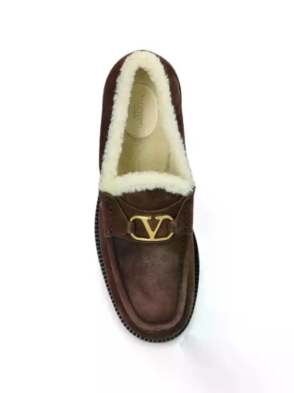 Valentino Garavani Vlogo Shearling-lined Loafers