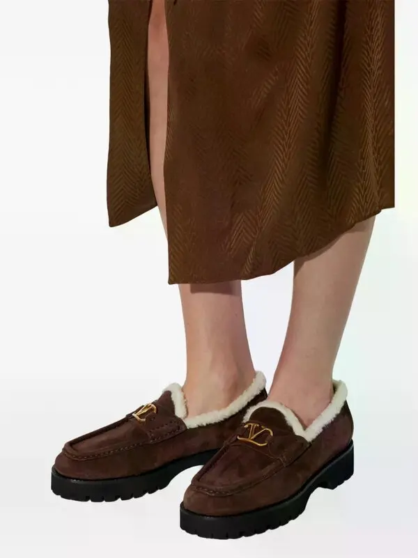 Valentino Garavani Vlogo Shearling-lined Loafers