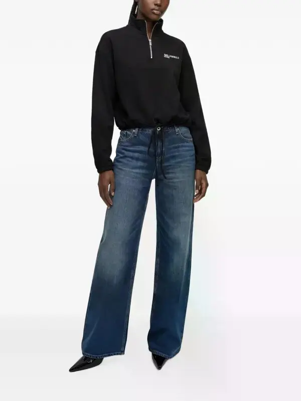 Karl Lagerfeld Half-zip Sweatshirt - Black