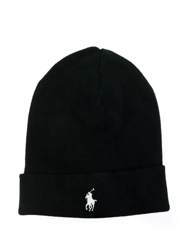 Polo Ralph Lauren Embroidered Logo Beanie - Black