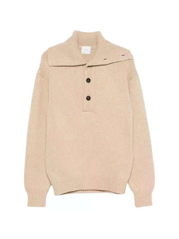 Malo Ribbed Knit Sweater With Button Fastening