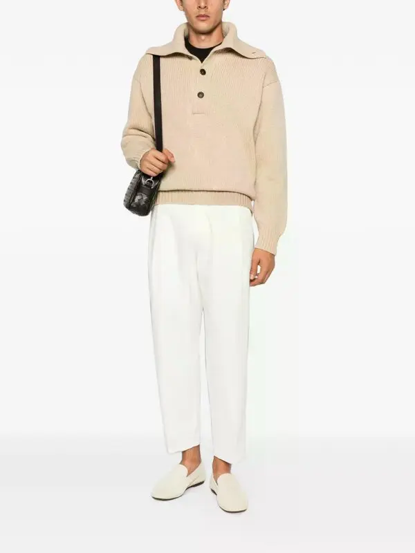 Malo Ribbed Knit Sweater With Button Fastening