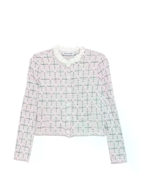 SELF-PORTRAIT Check Knit Jacket