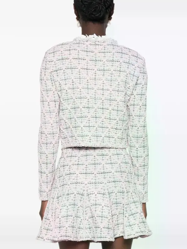 SELF-PORTRAIT Check Knit Jacket