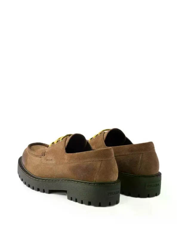 Prada Waxed Suede Lace-up Shoes