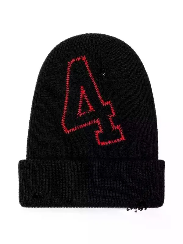 424 Embroidered Distressed Beanie Hat