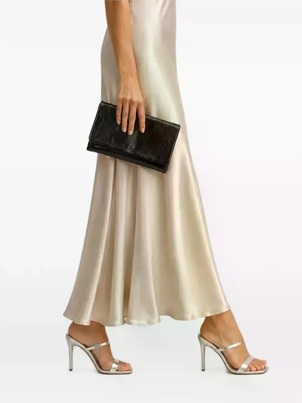 POCHE PARIS Crinkled-effect Chain-link Clutch Bag
