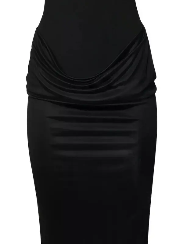 Burc Akyol Caryatid Draped Maxi Dress - Black