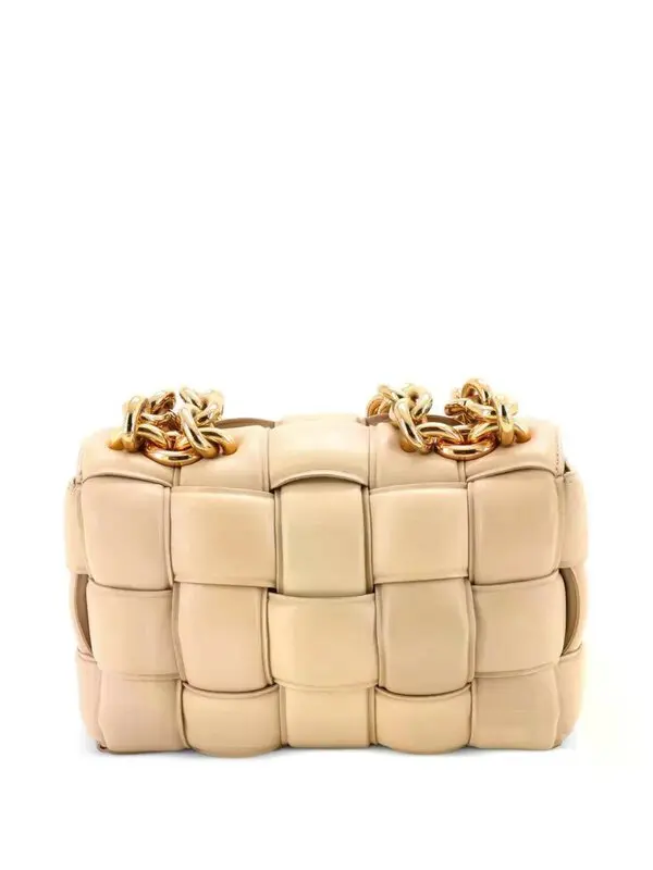 Bottega Veneta Cassette Chain Padded Maxi Leather Crossbody Bag - Neutrals