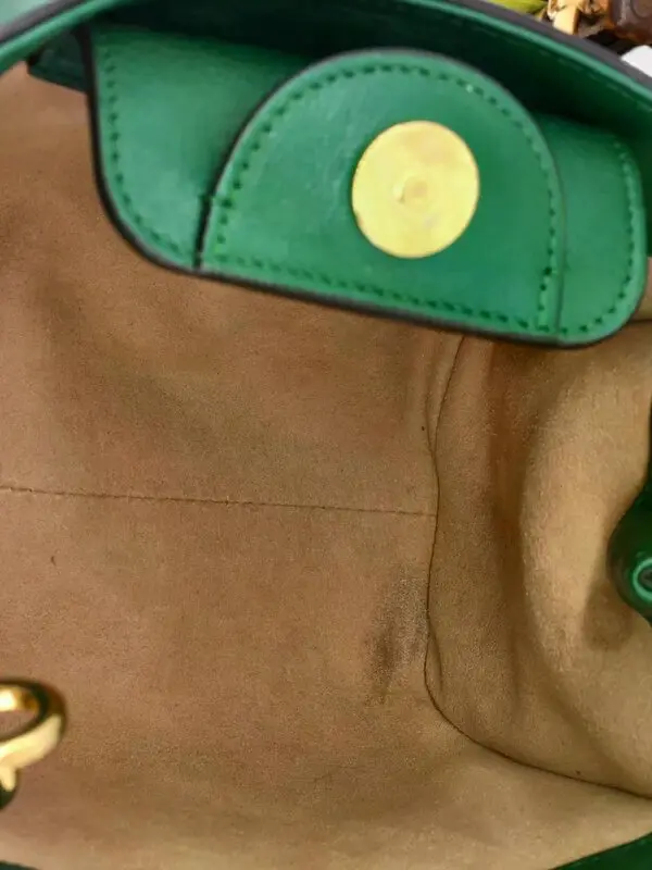 Gucci Diana Nm Bamboo Handle Tote Leather Mini Crossbody Bag - Green