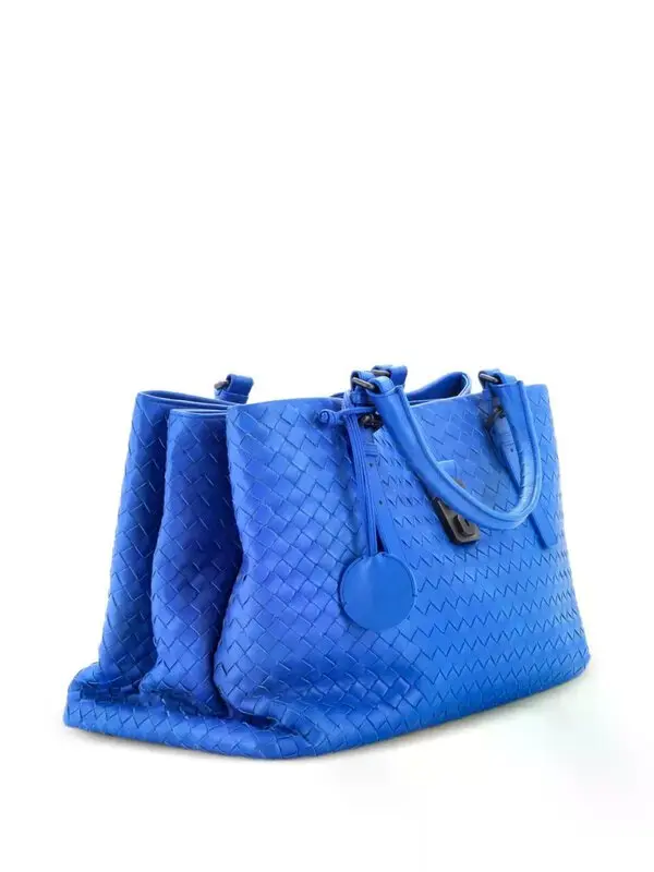 Bottega Veneta Roma Bag Intrecciato Nappa Medium Tote Bag - Blue