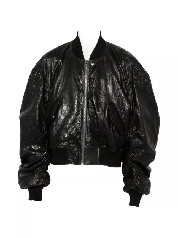 Rick Owens Crinkled-leather Bomber Jacket