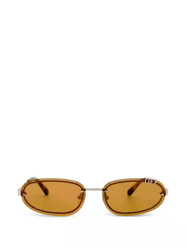 Off-White Rimless Oval-frame Sunglasses - Brown