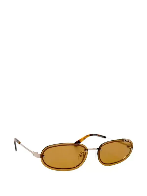 Off-White Rimless Oval-frame Sunglasses - Brown