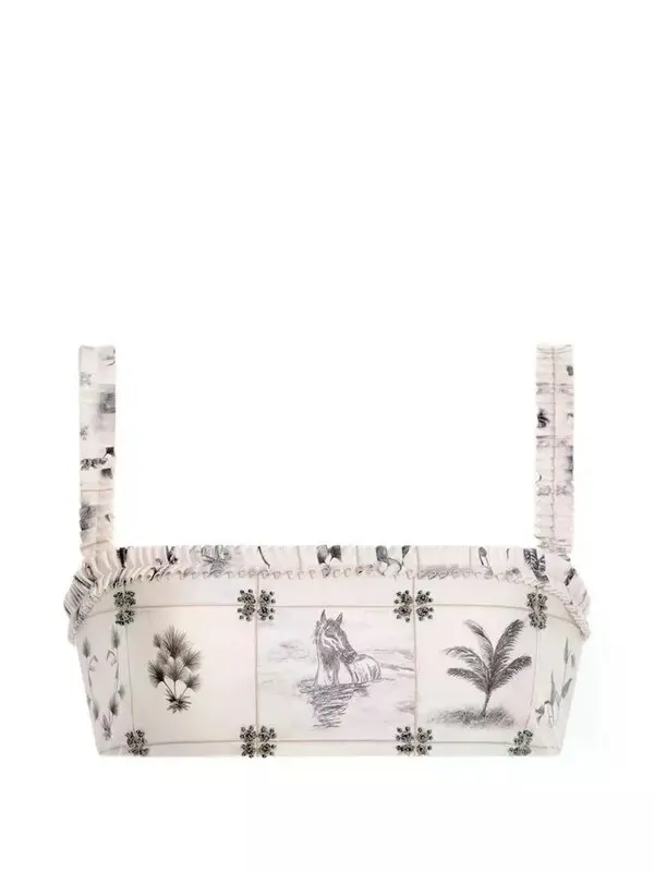Agua Bendita Olmo Arena Ruffle-trimmed Bikini Top - Neutrals