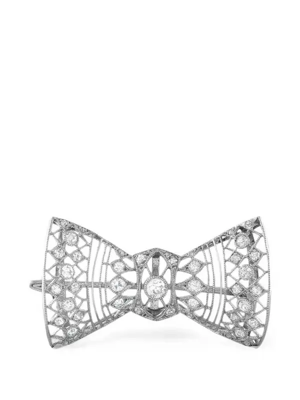 LB EXCLUSIVE Belle Epoque Diamond Bow Brooch - Silver