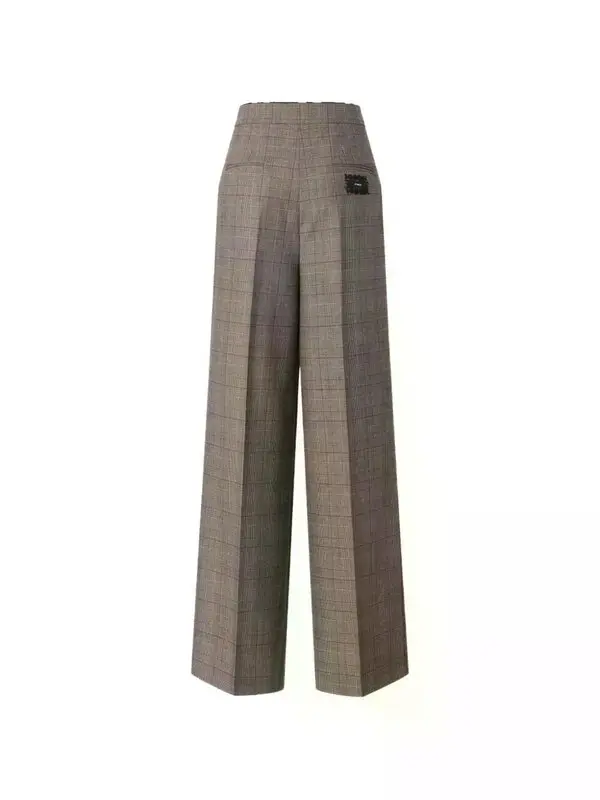 Pinko Wide-leg Check Trousers