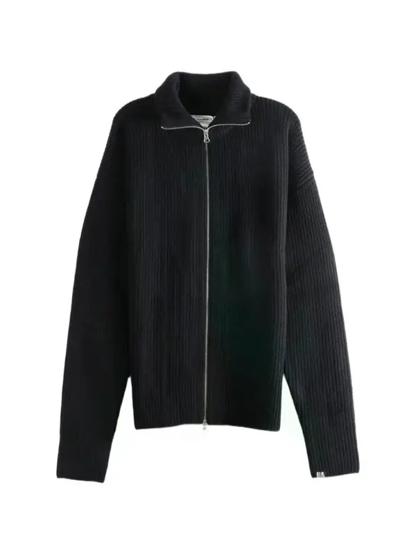Extreme Cashmere Ribbed-knit Zip-up Sweater