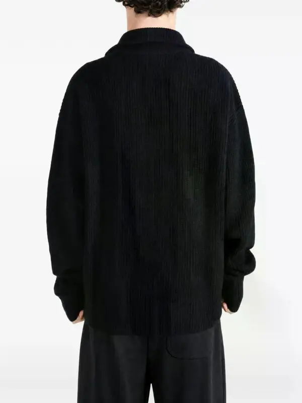 Extreme Cashmere Ribbed-knit Zip-up Sweater