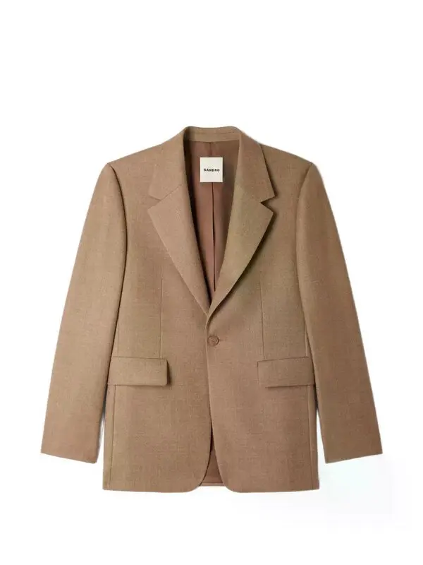 Sandro Wool Suit Jacket - Neutrals