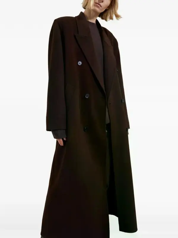 THE FRANKIE SHOP Gaia Double-breasted Coat - Brown