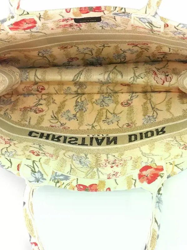 Dior Book Embroidered Canvas Large Tote Bag