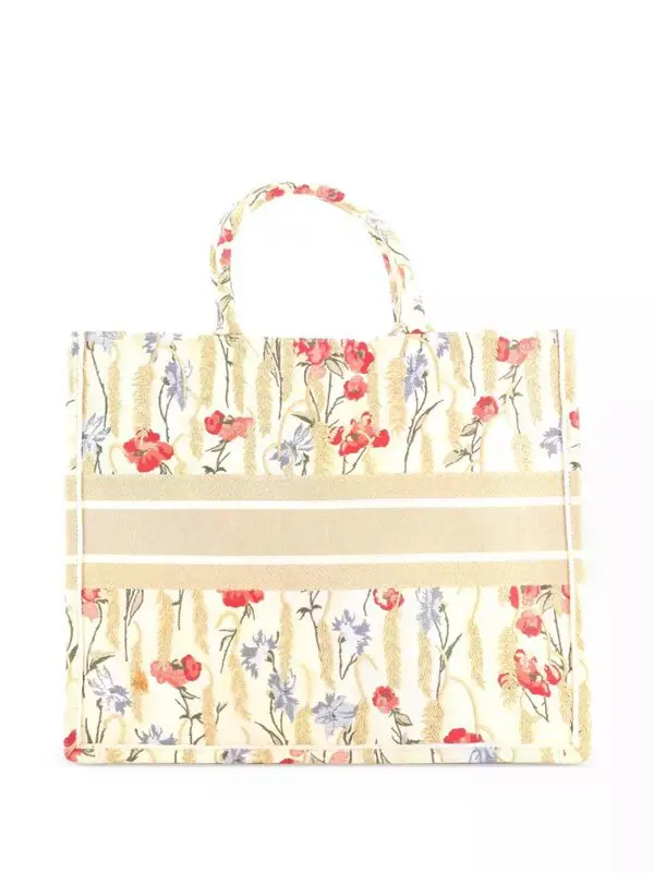 Dior Embroidered Canvas Large Tote Bag