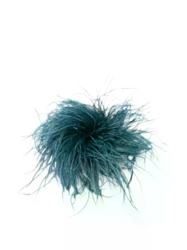 GIANLUCA CAPANNOLO Feather-trim Brooch - Blue