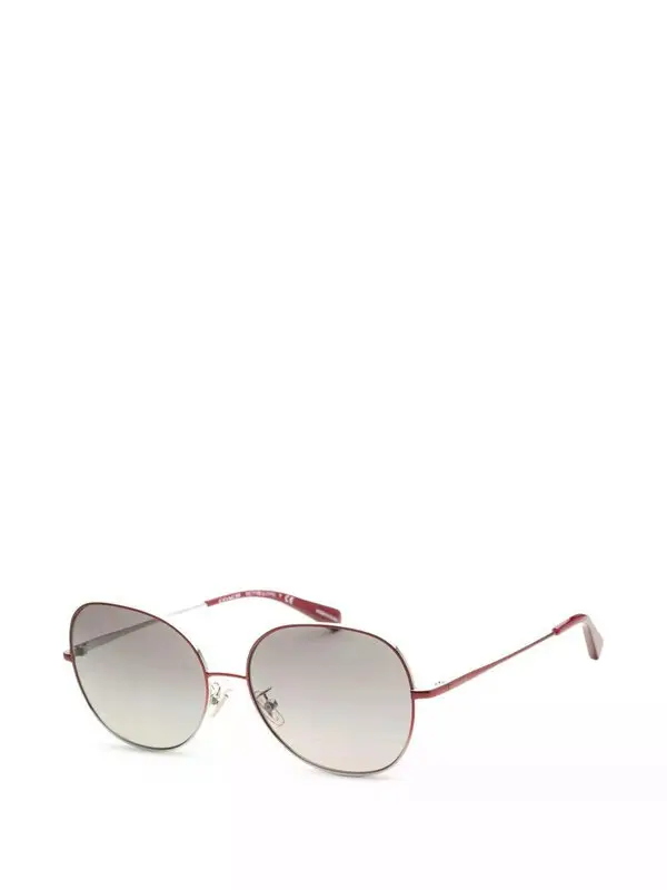 COACH Round Frame Sunglasses With Gradient Lenses - Red