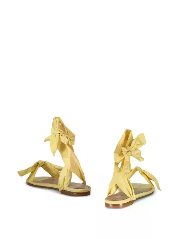 Red Valentino Bow Detail Wrap-around Sandals - Yellow