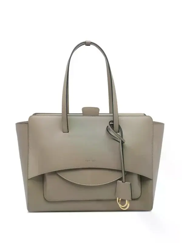 HIDESINS Medium Flap Premiere Leather Tote Bag - Grey