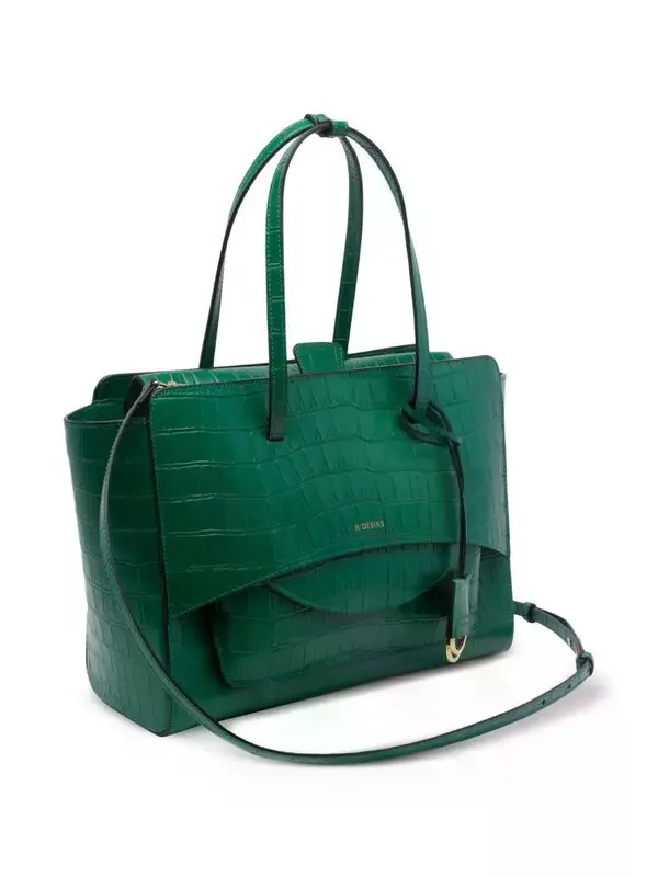 HIDESINS Large Cocco Croc-effect Flap Tote Bag
