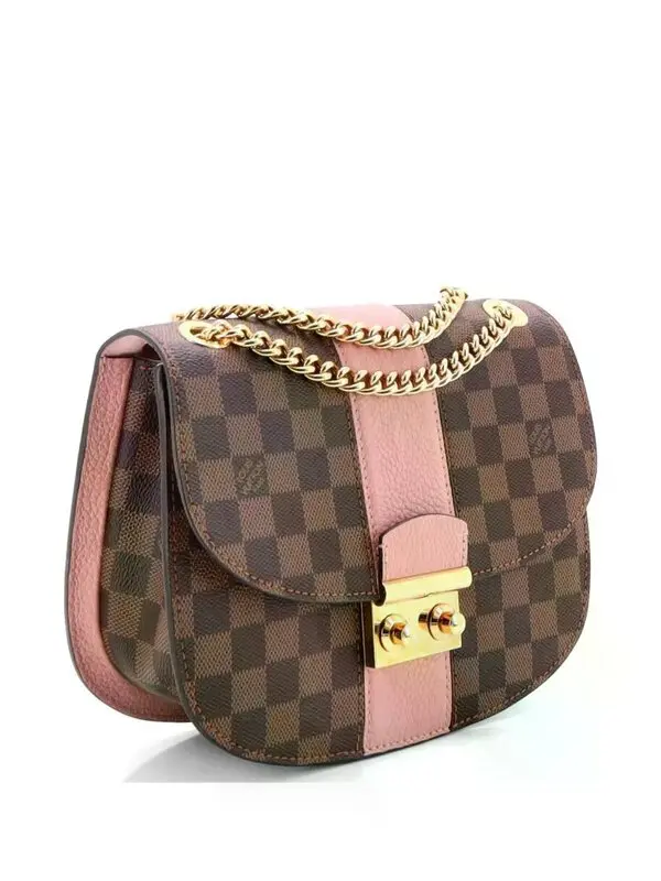LOUIS VUITTON Wight Handbag Damier With Leather Shoulder Bag