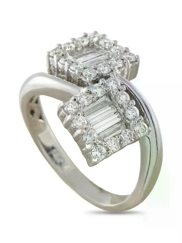 LB EXCLUSIVE 1.35 Carat Diamond Bypass Ring In 18k White Gold - Silver