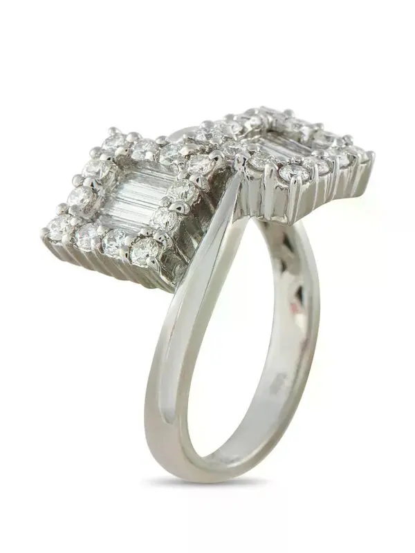 LB EXCLUSIVE 1.35 Carat Diamond Bypass Ring In 18k White Gold