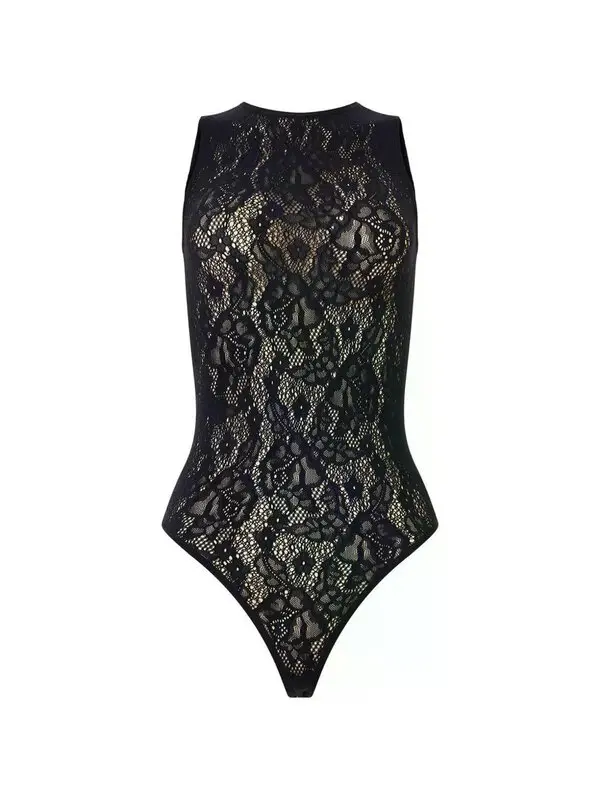 Wolford Infinite Rose Net Bodysuit - Blue