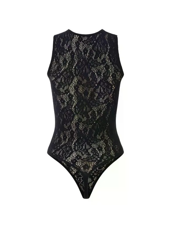 Wolford Infinite Rose Net Bodysuit - Blue